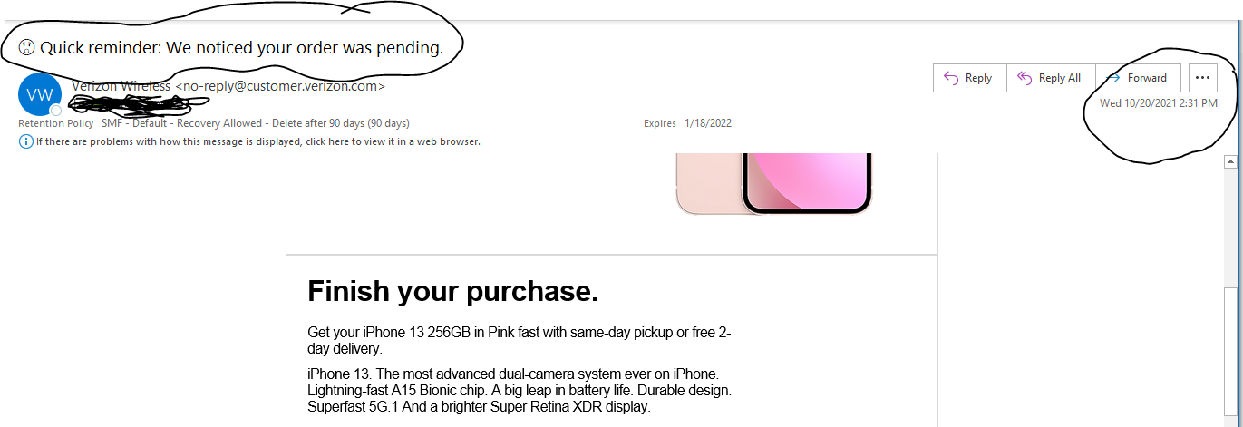 Verizon Order On Hold